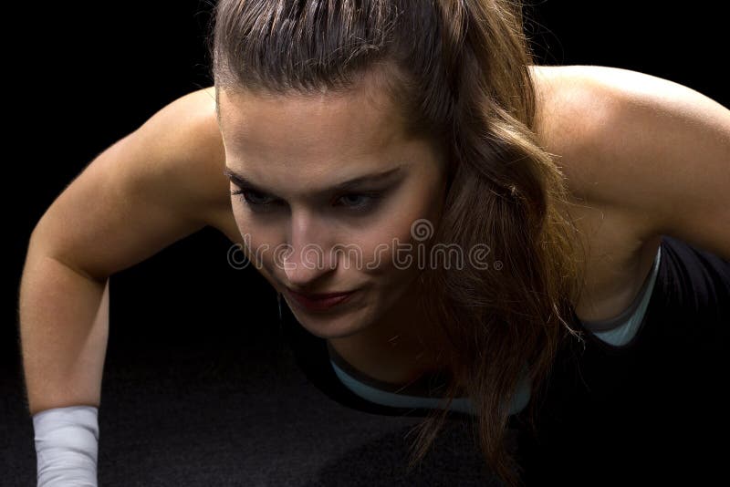 Intense Stare Eyes Determined Athlete Champion Glare Head Shot Sweaty ...