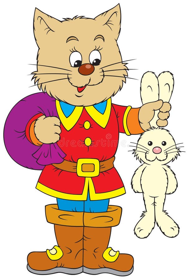 Puss in Boots and rabbit stock vector. Illustration of nature - 10744195