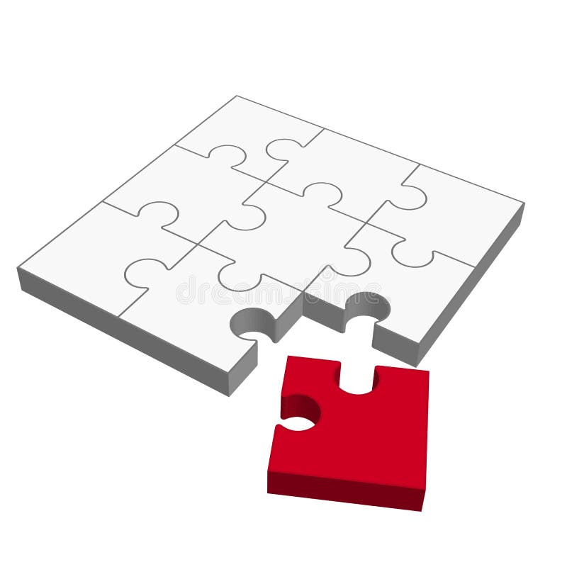 Pusslet 3D - passar inte! vektor illustrationer. Illustration av ...