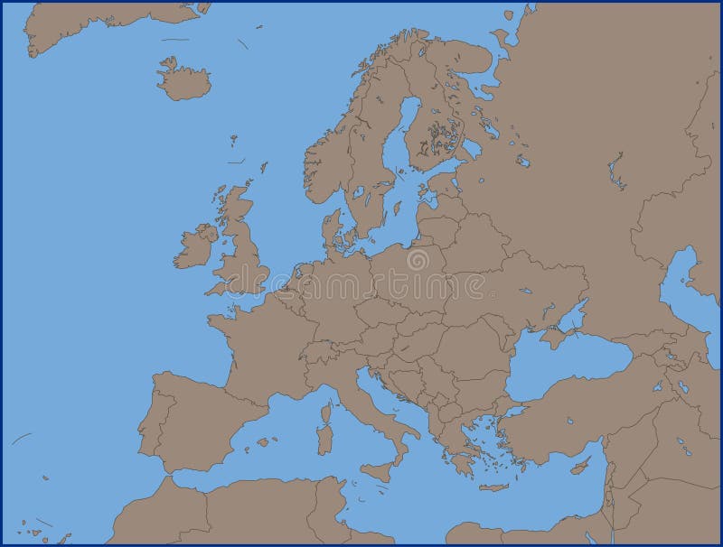 Polityczna Pusta Mapa Europa Ilustracja Wektor - Ilustracja złożonej z ...