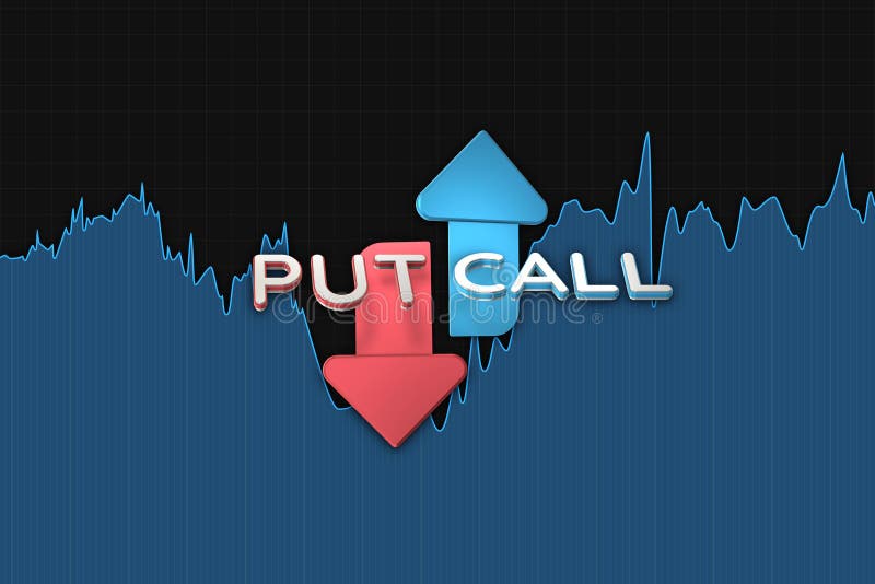 Put and Call Color Arrows Binary Option Chart. 3D Illustration Stock ...