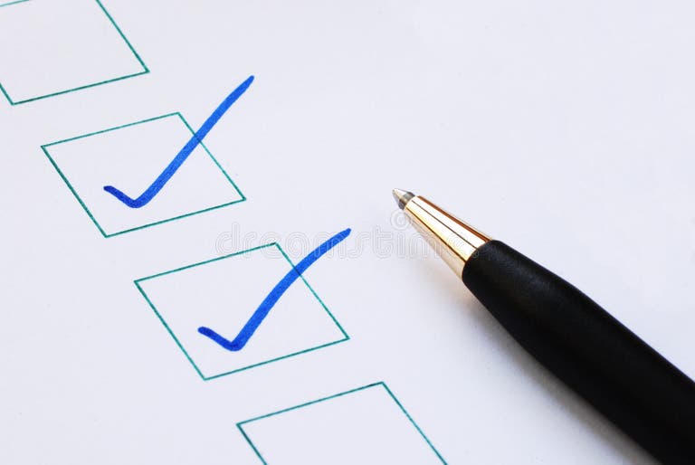 Put the Check Mark/tick in the Boxes Stock Photo - Image of lead ...