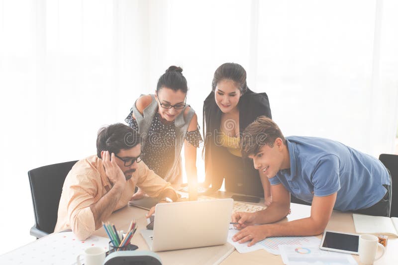 In Planning Meetings. Presenting the Plan at a Meeting Stock Image ...