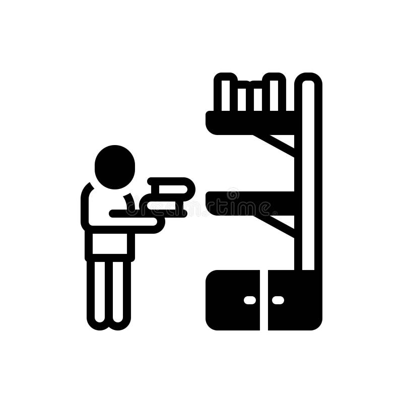 Black Solid Icon for Put, Place and Bookstore Stock Vector ...