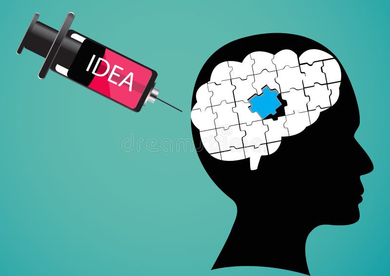 Put Idea into Human Brain, Vector Illustration Stock Vector ...