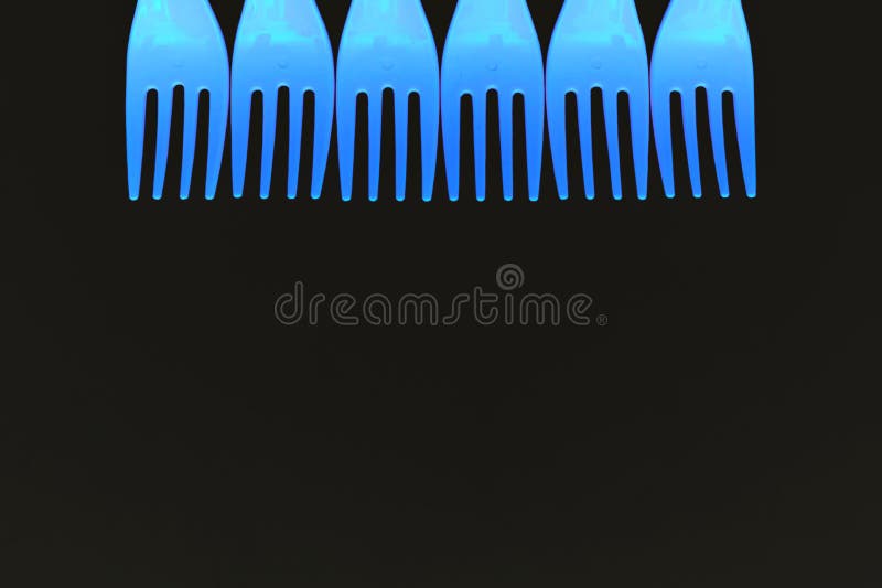 Blue Plastic Forks Eat Camping Isolated Black Stock Photos - Free ...