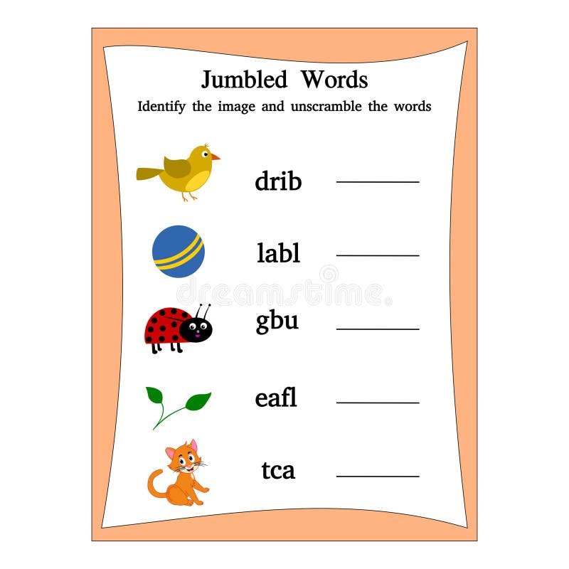 Put the Letters in the Correct Order. Worksheet for Education Stock ...