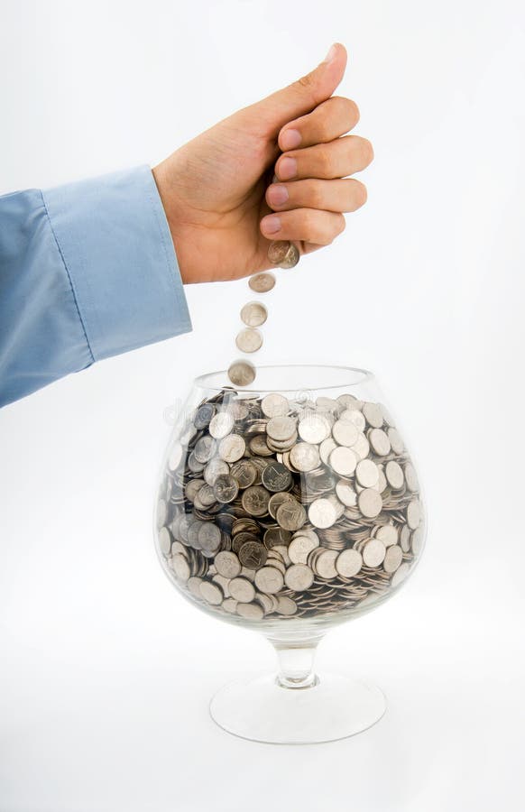 Put money into glass stock image. Image of exchange, flare - 8512007