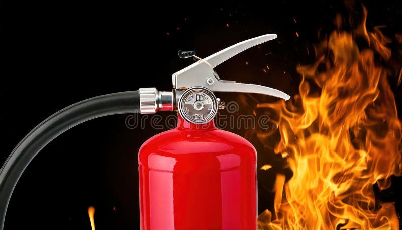 Put Out a Fire with a Fire Extinguisher Stock Illustration ...