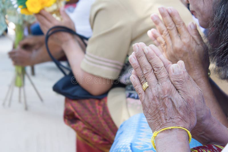 Put The Palms Of The Hands Together In Salute , Monks, Thailand Stock ...