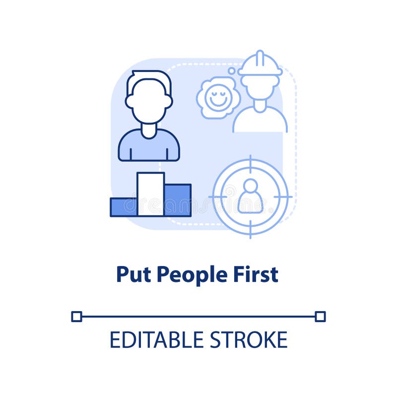 Put People First Light Blue Concept Icon Stock Vector - Illustration of ...