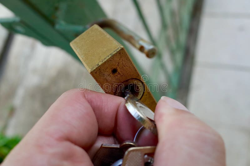 Put the Right Key in the Right Lock. Stock Photo - Image of lock ...
