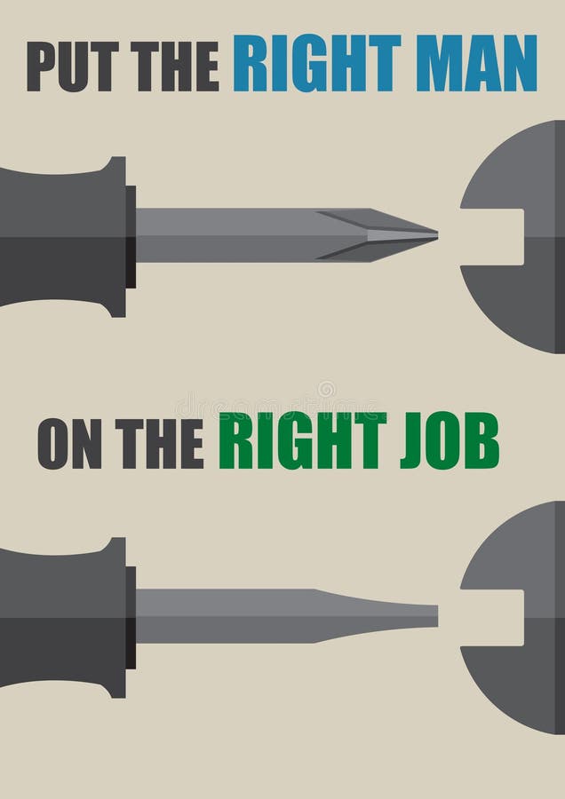 Put The Right Man On The Right Job, Career Management, Business Concept ...