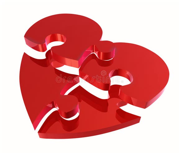 Put Together Heart Puzzle Pieces Stock Illustrations – 69 Put Together ...