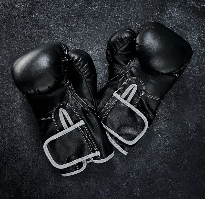 Pair of Red Boxing Gloves on Color Background. Top View Stock Image ...