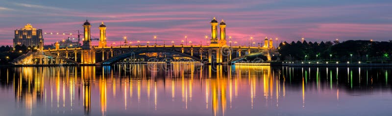 Putrajaya bridge stock image. Image of lighted, bridge - 12571215
