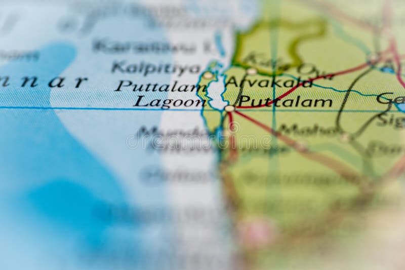 Puttalam Lagoon, Sri Lanka Highlighted on a World Map Stock Photo ...