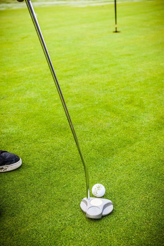 Putter hit stock photo. Image of finish, lawn, golfball - 62528842