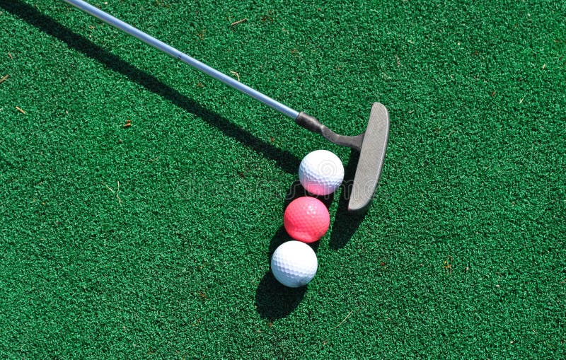 Putter and Three Golf Balls Stock Image - Image of swing, clubs: 15158595