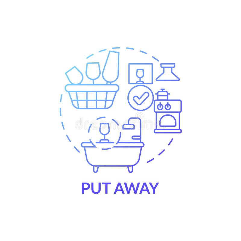 Put away concept icon stock vector. Illustration of notion - 210994861