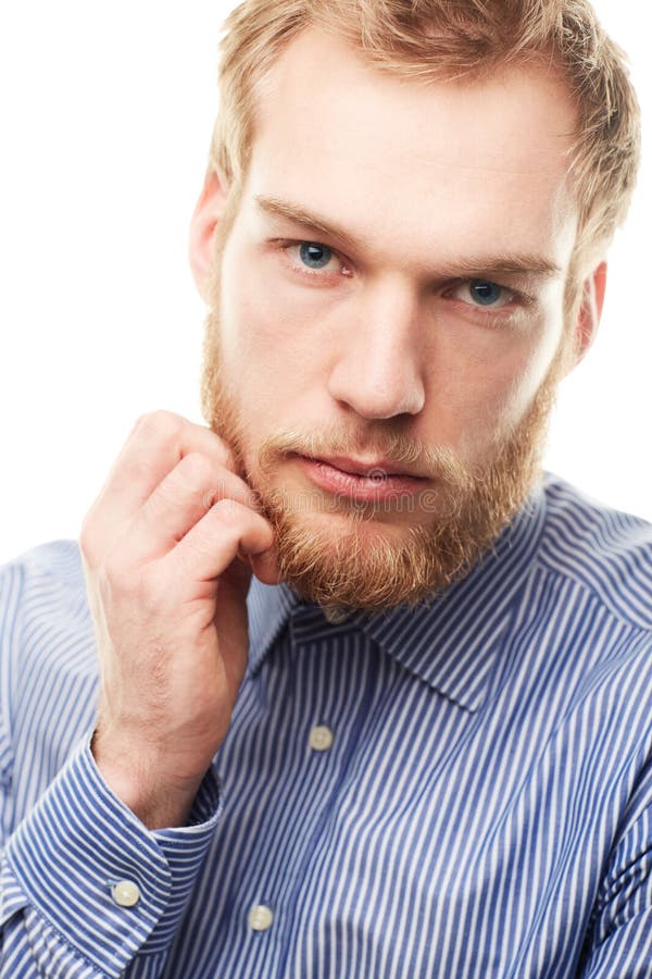 Putting on a Brave Face. Portrait of an Unshaven Young Man Touching His ... Putting on a Brave Face. Portrait of an Unshaven Young Man Touching His ...