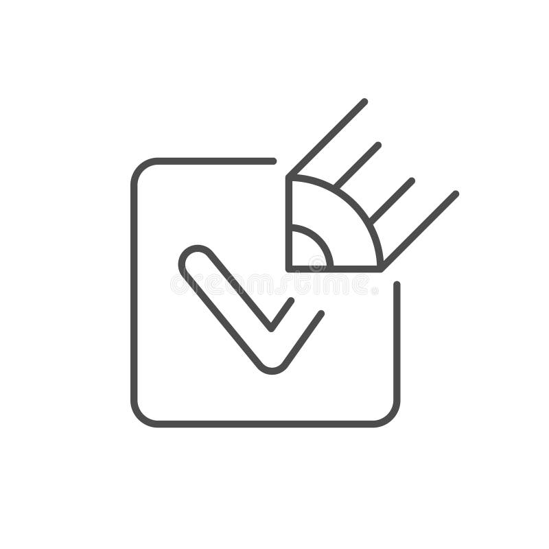 Putting Check Mark Line Icon Stock Vector - Illustration of checkbox ...