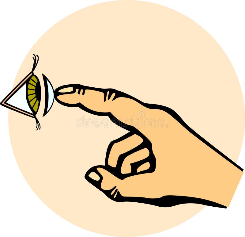 Putting Contact Lenses Vector Illustration Stock Vector - Illustration ...