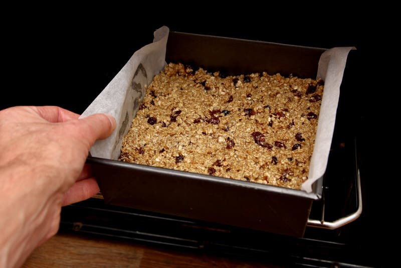 Fruit Flapjack Mix Ready To Bake in the Oven Stock Image - Image of ...