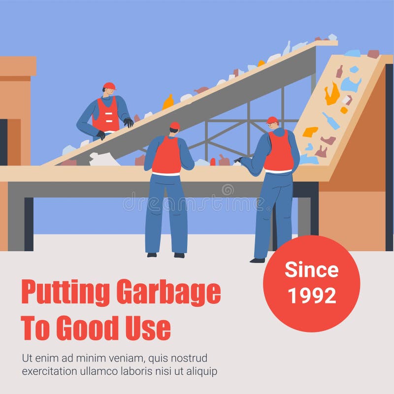 Putting Garbage To Good Use, since 1992 Sorting Stock Vector ...