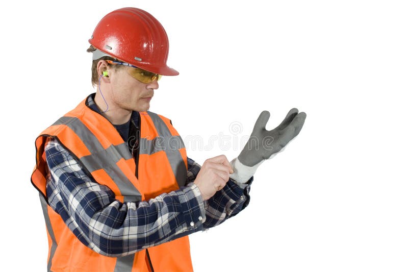 Putting on gloves stock image. Image of safety, demonstrative - 5048655