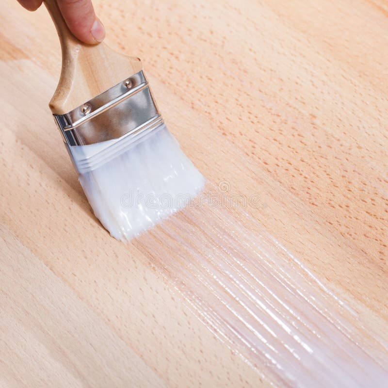 Putting Varnish on Beach Wooden Board Stock Photo - Image of board ...