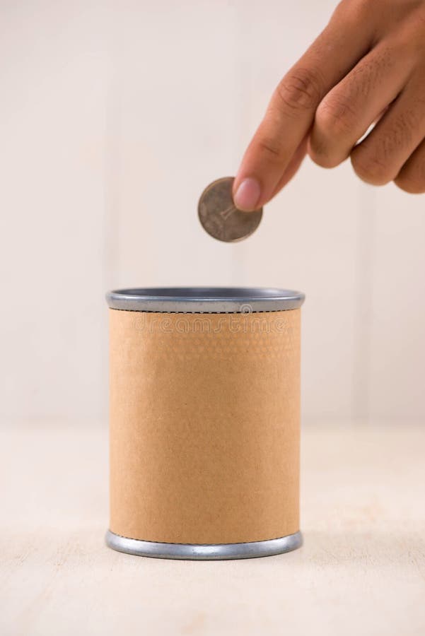 Putting Money into Donation Box. Donate Concept. Stock Image - Image of ...