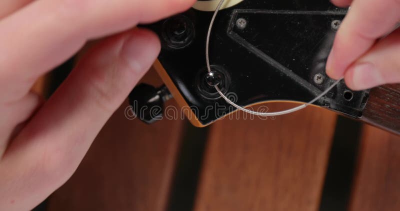 New Strings on Electric Guitar Stock Footage - Video of closeup ...