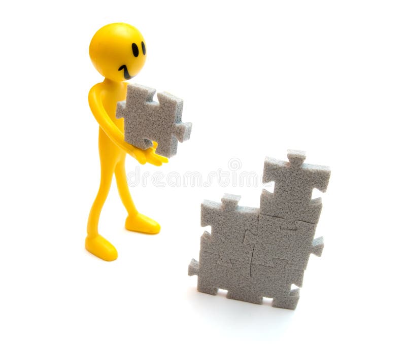 Putting pieces together stock photo. Image of idea, figure - 10763856