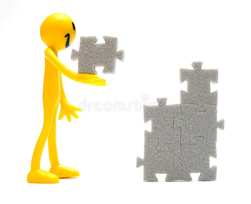 Putting Two Pieces Together Stock Image - Image of joining, arrange ...