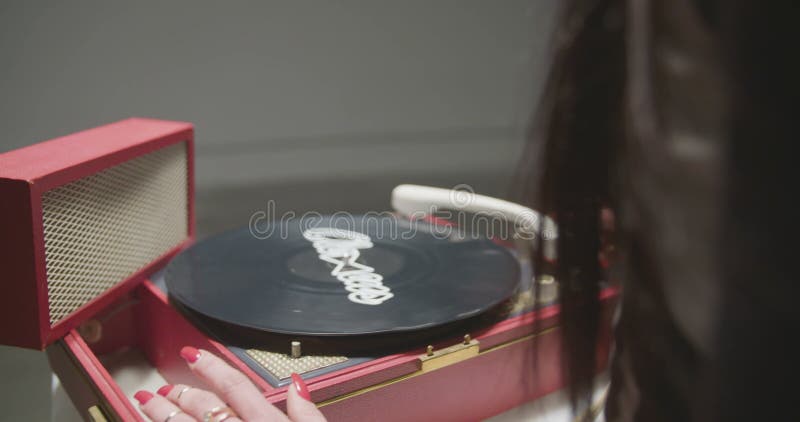 Putting Record on a Turntable and Attaching Needle Stock Video - Video ...