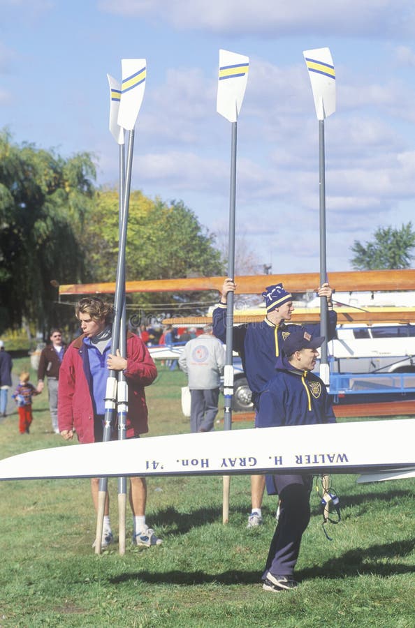 Putting Sculls in Water, Rowing Event, Cambridge, Massachusetts ...