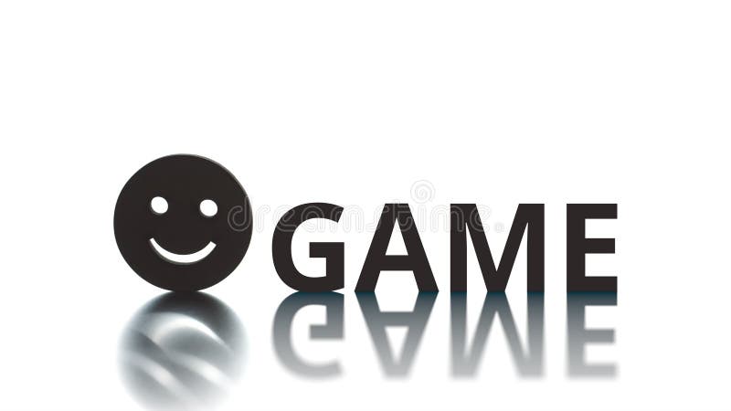 Putting Smiley Icon and GAME Text on Light Background Stock ...