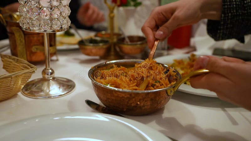 Taking the Side Dish with a Spoon Stock Video - Video of spicy, rice ...