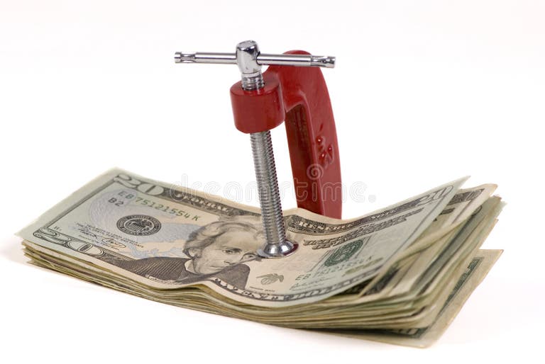 Putting a Squeeze on Your Money 1 Stock Photo - Image of reserve ...