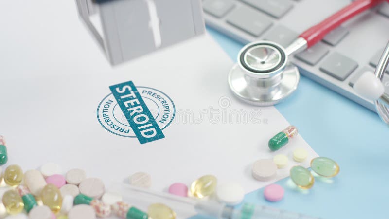 Putting STEROID PRESCRIPTION Stamp on the Paper Stock Image - Image of ...