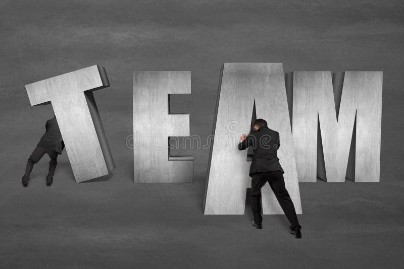 Putting TEAM Concrete Word Together Stock Image - Image of side ...