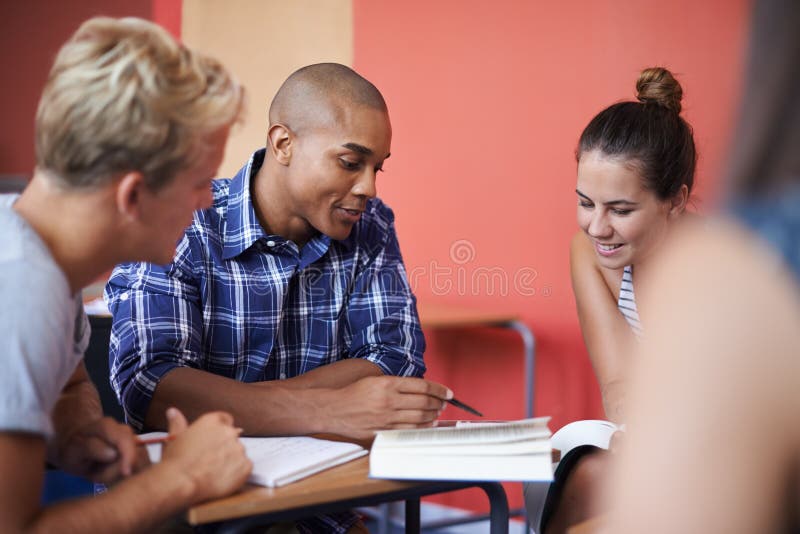 Putting Their Assignment Ideas on Paper. a Group of University Students ...