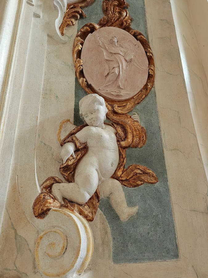 Putto Inside the Church of the Holy Trinity in Chieti, Abruzzo Stock ...