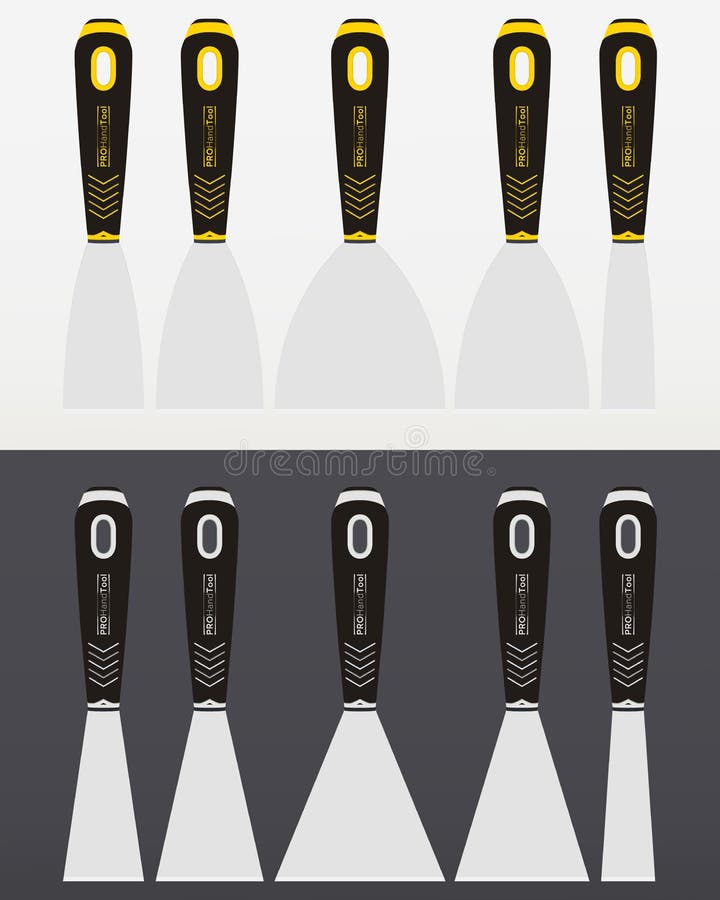 Putty Knife Set on White Background. Putty Scraper Isolated Stock ...