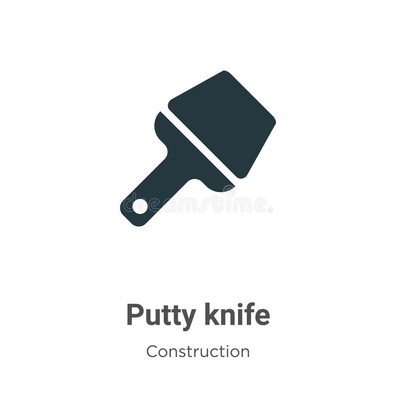 Putty Knife Vector Icon on White Background. Flat Vector Putty Knife ...