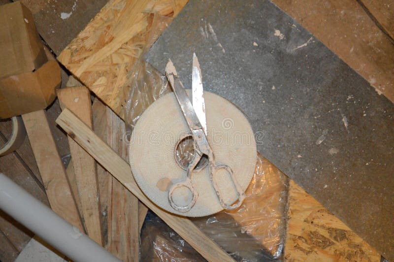 Puttying Walls and Cracks with a Solution of Finishing Putty Stock ...