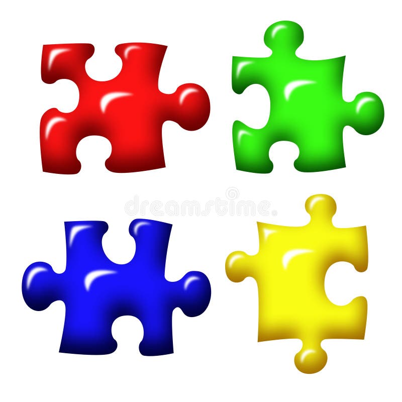 Lege Puzzel, Eenvoudige Vector Van Vijf Stukken Stock Illustratie ...