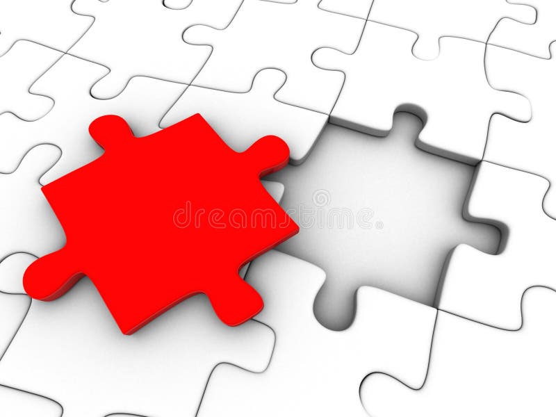 Red Jigsaw Puzzle Piece stock illustration. Illustration of color - 8209635