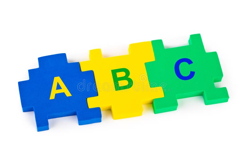 Alphabet Puzzle Pieces on White Background Stock Illustration ...